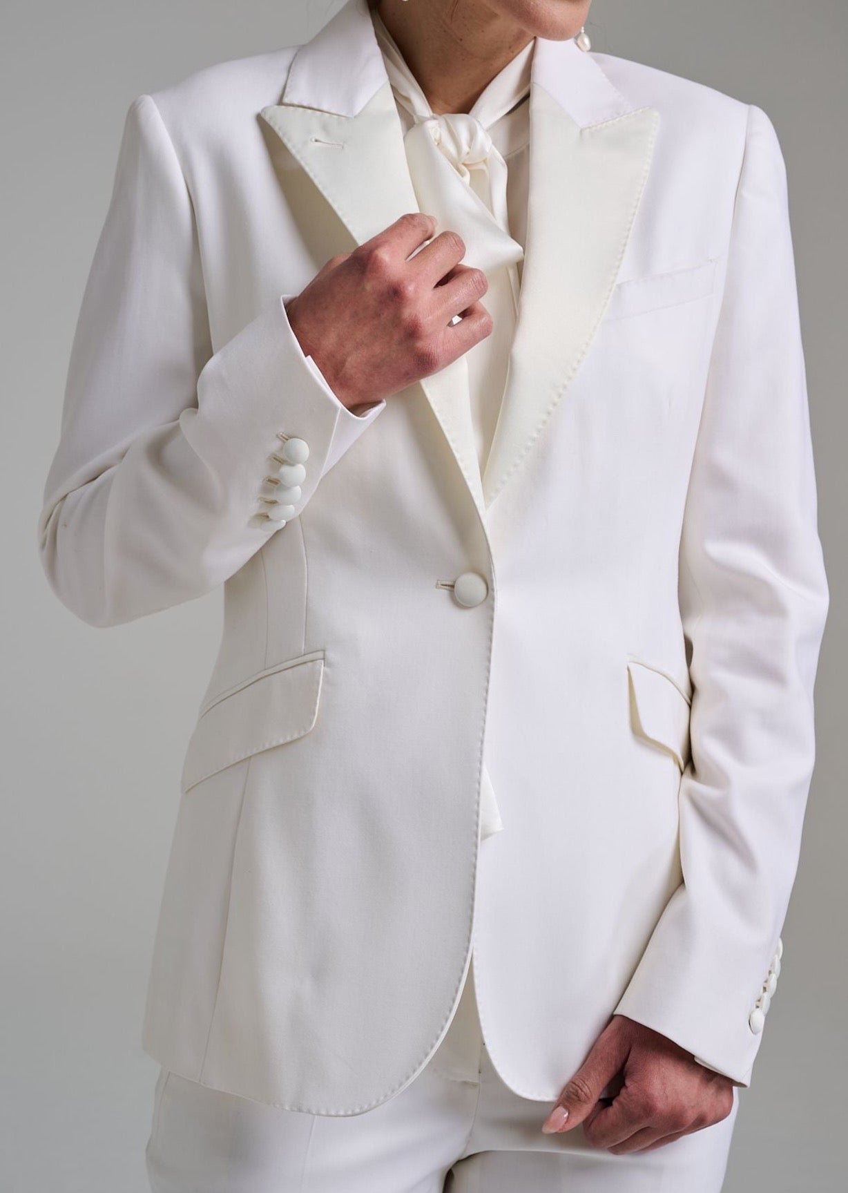 Tuxedo Jacket - Ivory – Midnight Oil